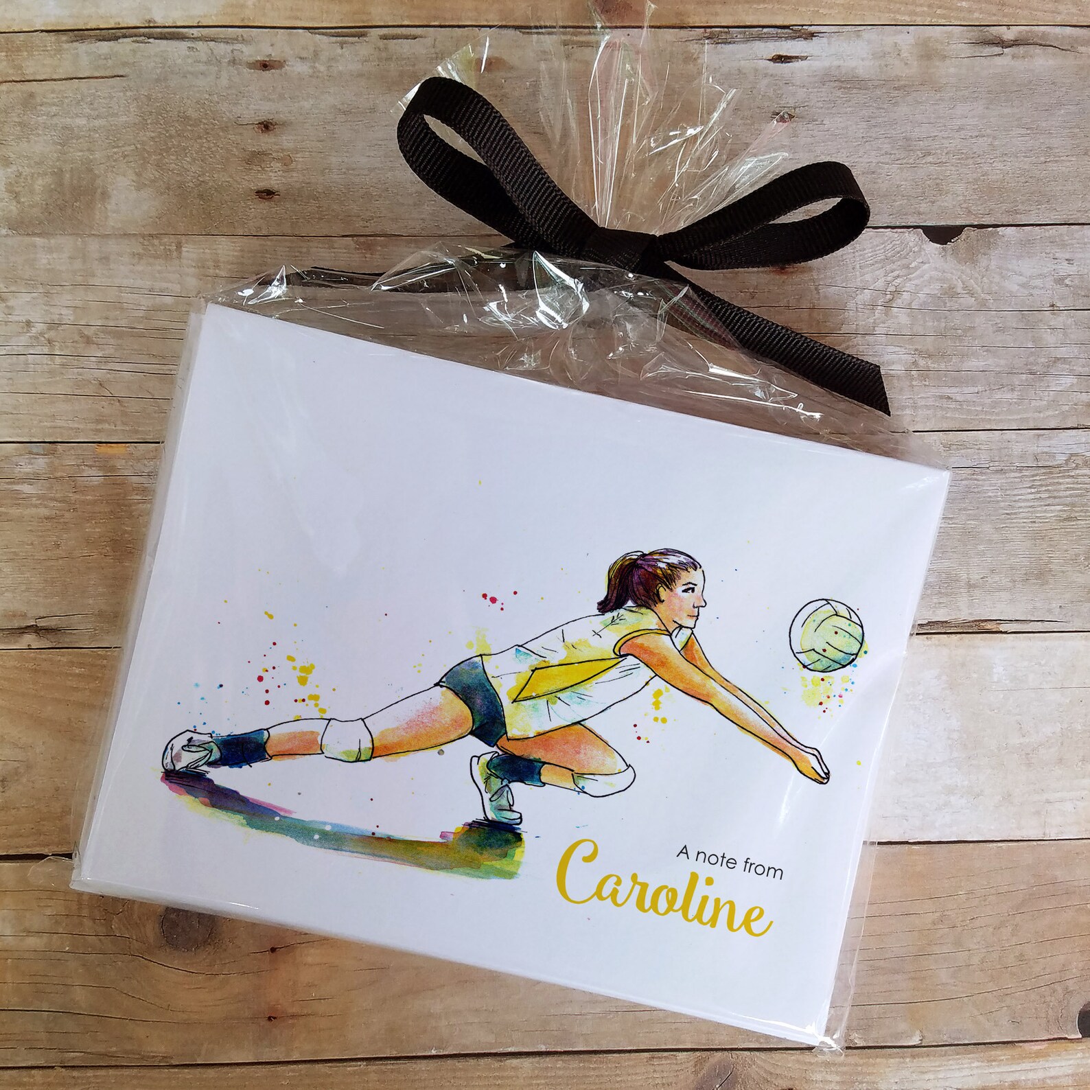 Personalized Volleyball Note Cards Volleyball team gift | Etsy