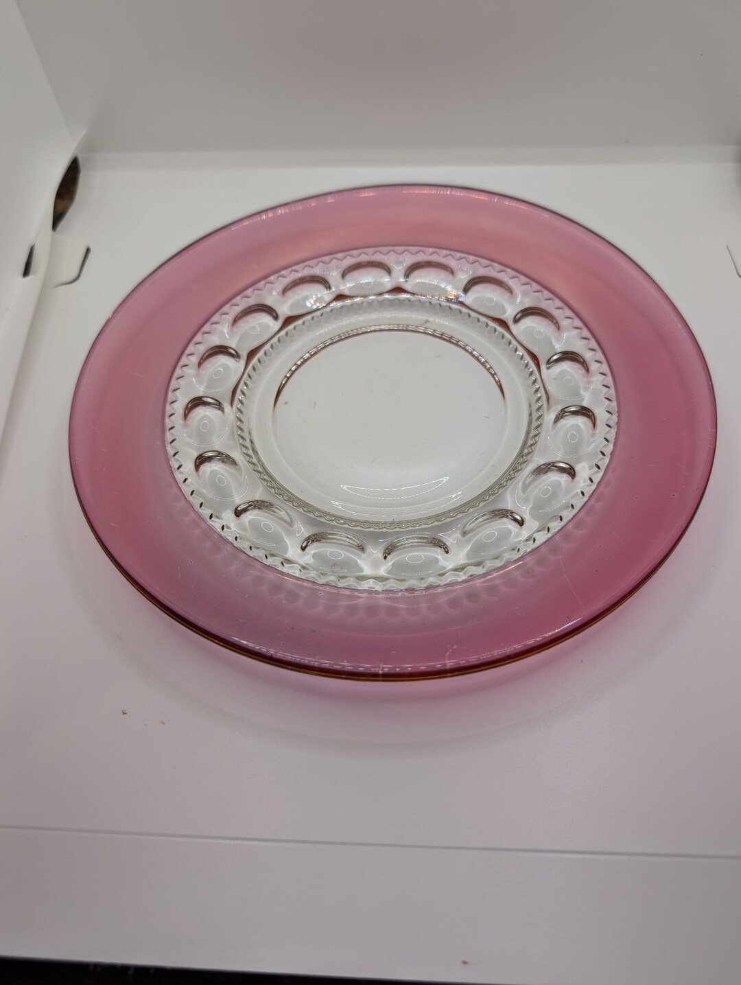 Ruby Red Flashed Kings Crown Thumbprint Plates - Set of 6 - Etsy