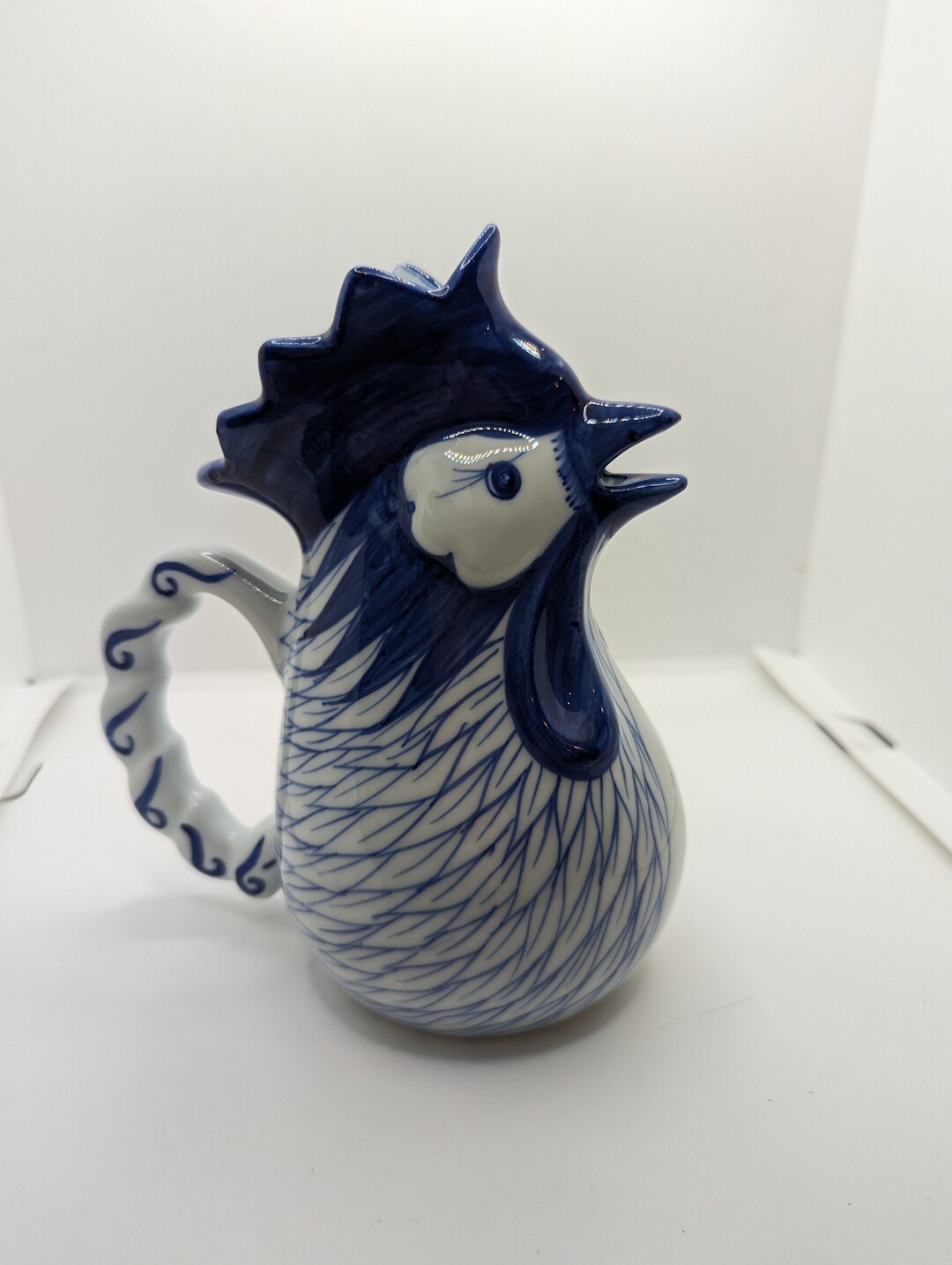Canterbury Cross Collectables Blue and White Rooster Pitcher - Etsy