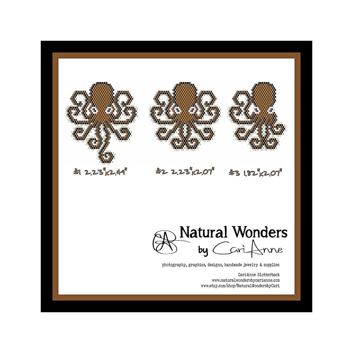 Octopus 3pc Beading Pattern Brick Stitch Patterns for | Etsy