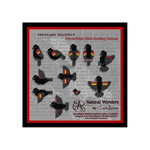 Red-winged Blackbird (11pc) Brick / Peyote Stitch Patterns for Charms ...
