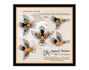 Chickadee flight Brick / Peyote Stitch Patterns for | Etsy