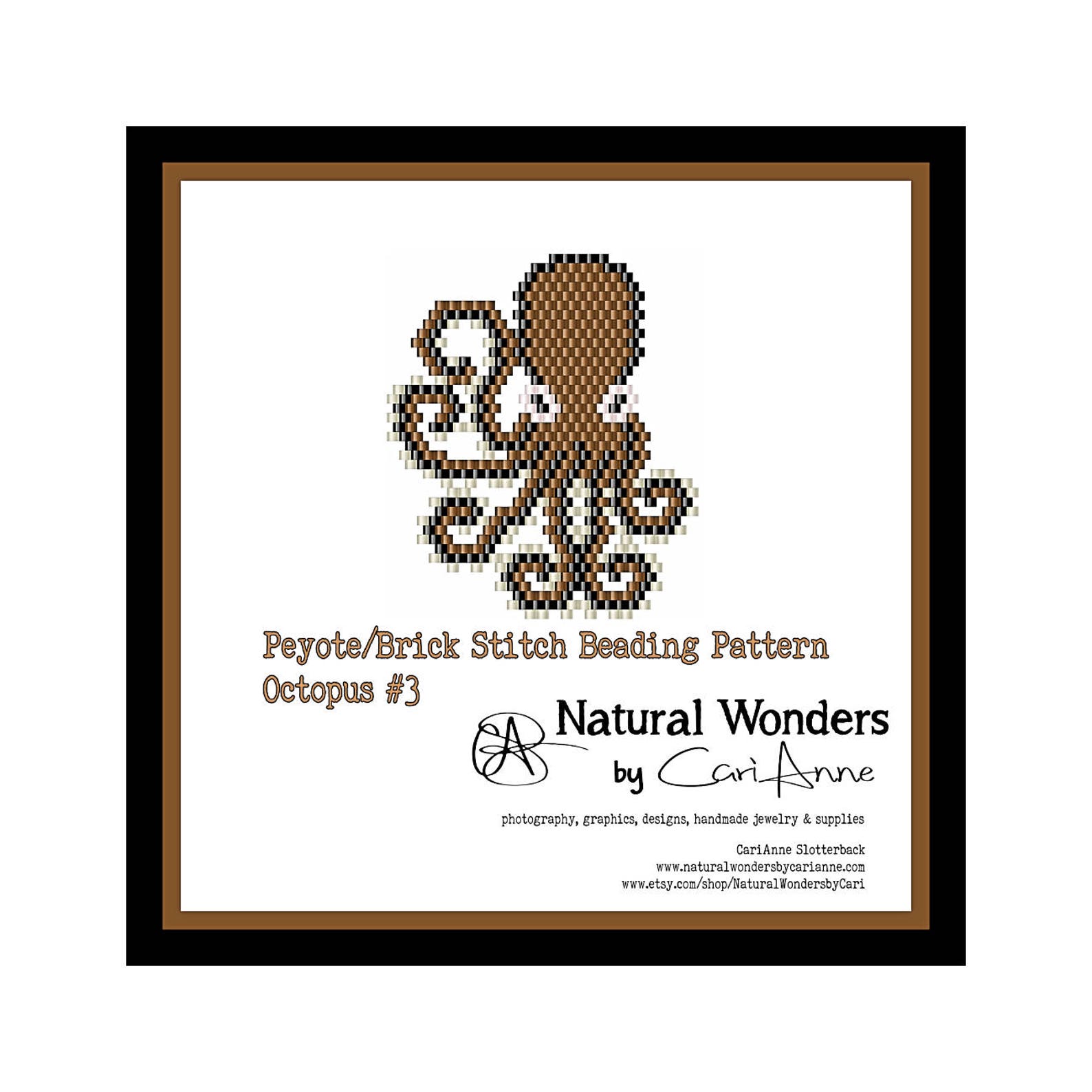 Octopus 3pc Beading Pattern Brick Stitch Patterns for | Etsy