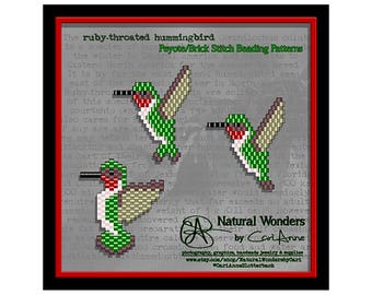 Lucifer Hummingbird 3pc Peyote/brick Stitch Beading Patterns | Etsy