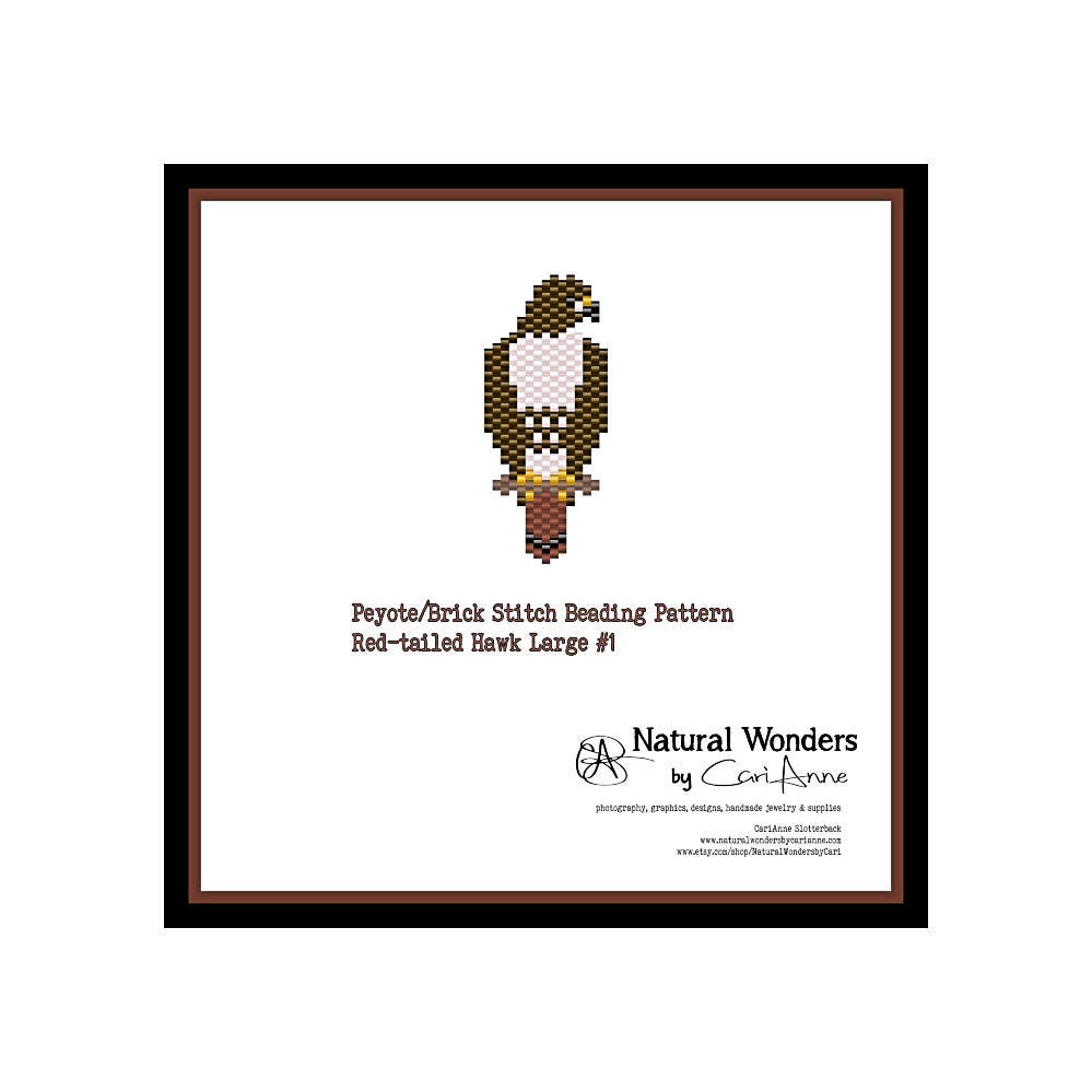 Red-tailed Hawk l-2pc Brick / Peyote Stitch Beading Pattern - Etsy