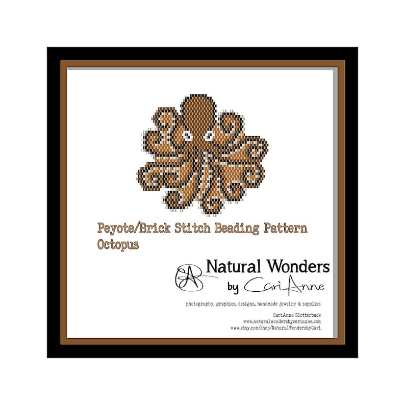 Octopus Beading Pattern - Brick Stitch Pattern for Pendant, Bracelet ...