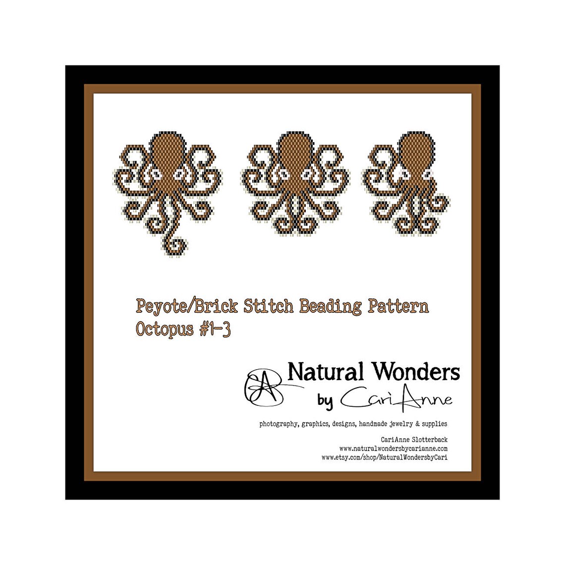 Octopus 3pc Beading Pattern Brick Stitch Patterns for | Etsy