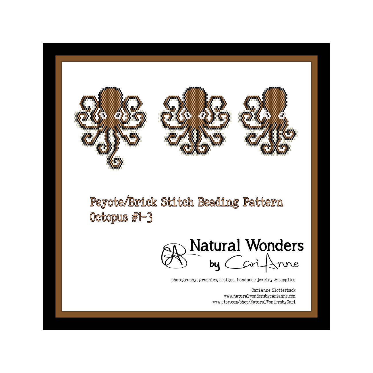 Octopus 3pc Beading Pattern Brick Stitch Patterns for | Etsy