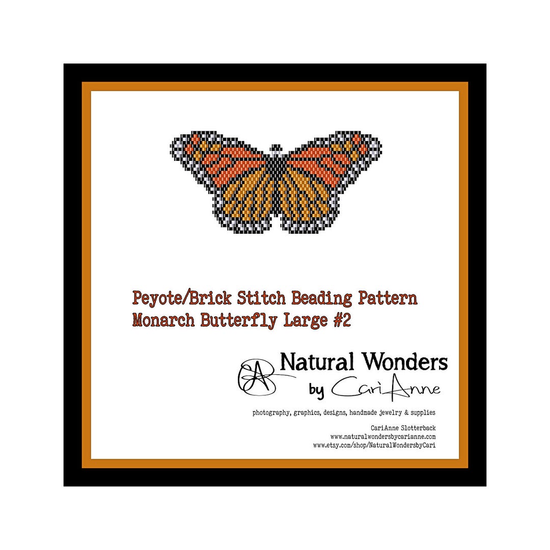 Butterfly Beading Pattern / Monarch Butterfly Jewelry / Brick Stitch ...