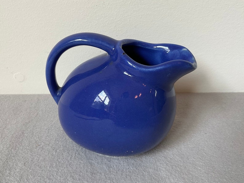 Vintage Cobalt Blue Miniature Pitcher With Handle - Etsy
