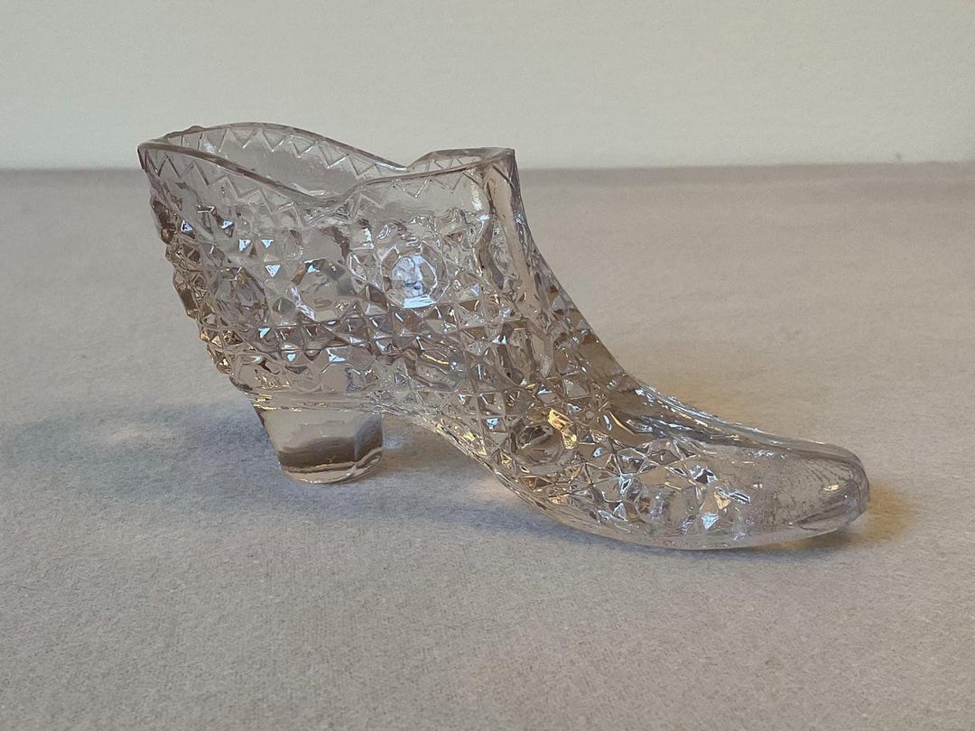 Small Vintage Clear Glass Shoe 5" - Etsy