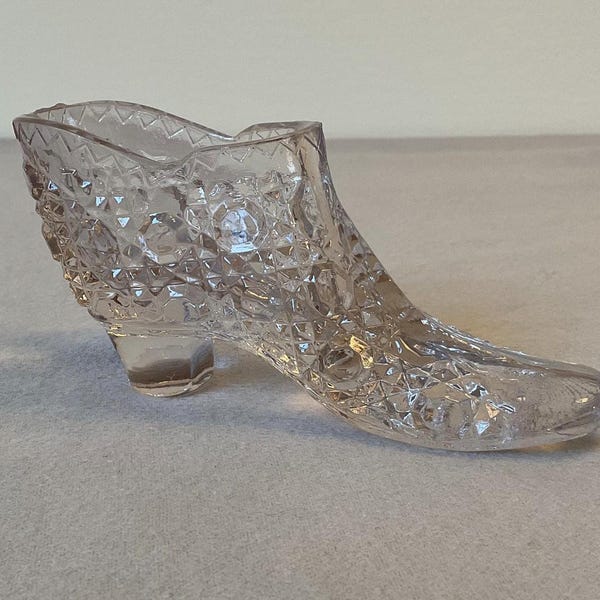 Vintage Glass Shoe - Etsy