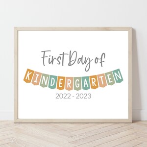 First Day of Kindergarten Printable Sign First Day of School - Etsy