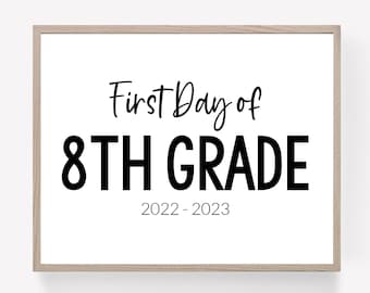 First Day of 8th Grade - Etsy