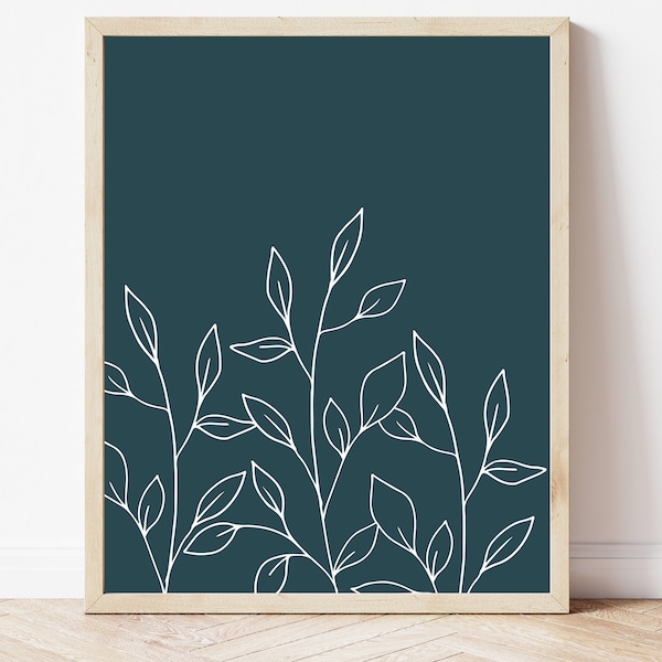 20 Blue Botanical Printable Bundle, Floral Printables, Blue Floral ...