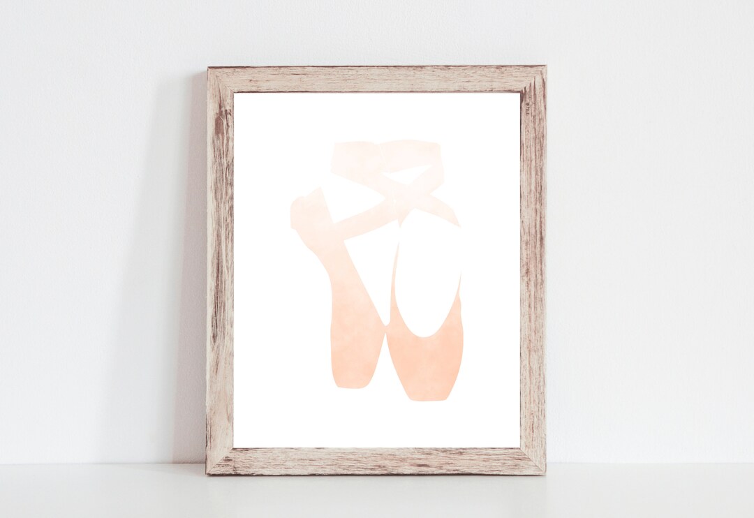 Coral Ballet Slippers Printable - Watercolor, Instant Download, Dance ...