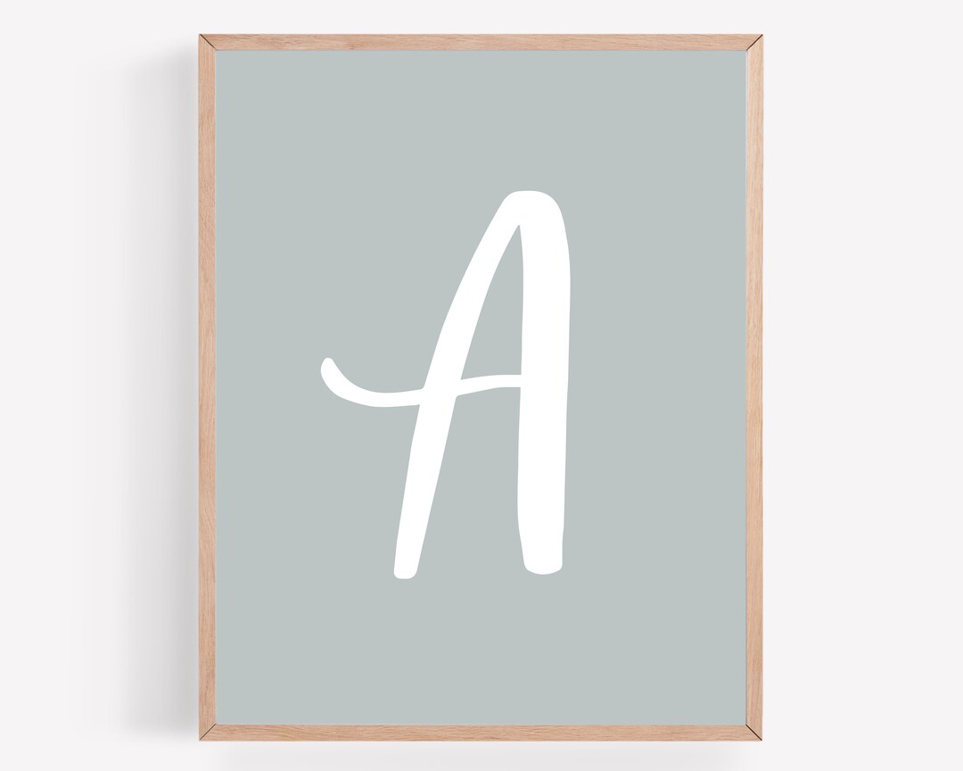 Initial A Printable, Monogram A Printable, Letter A Print, Sage Initial ...