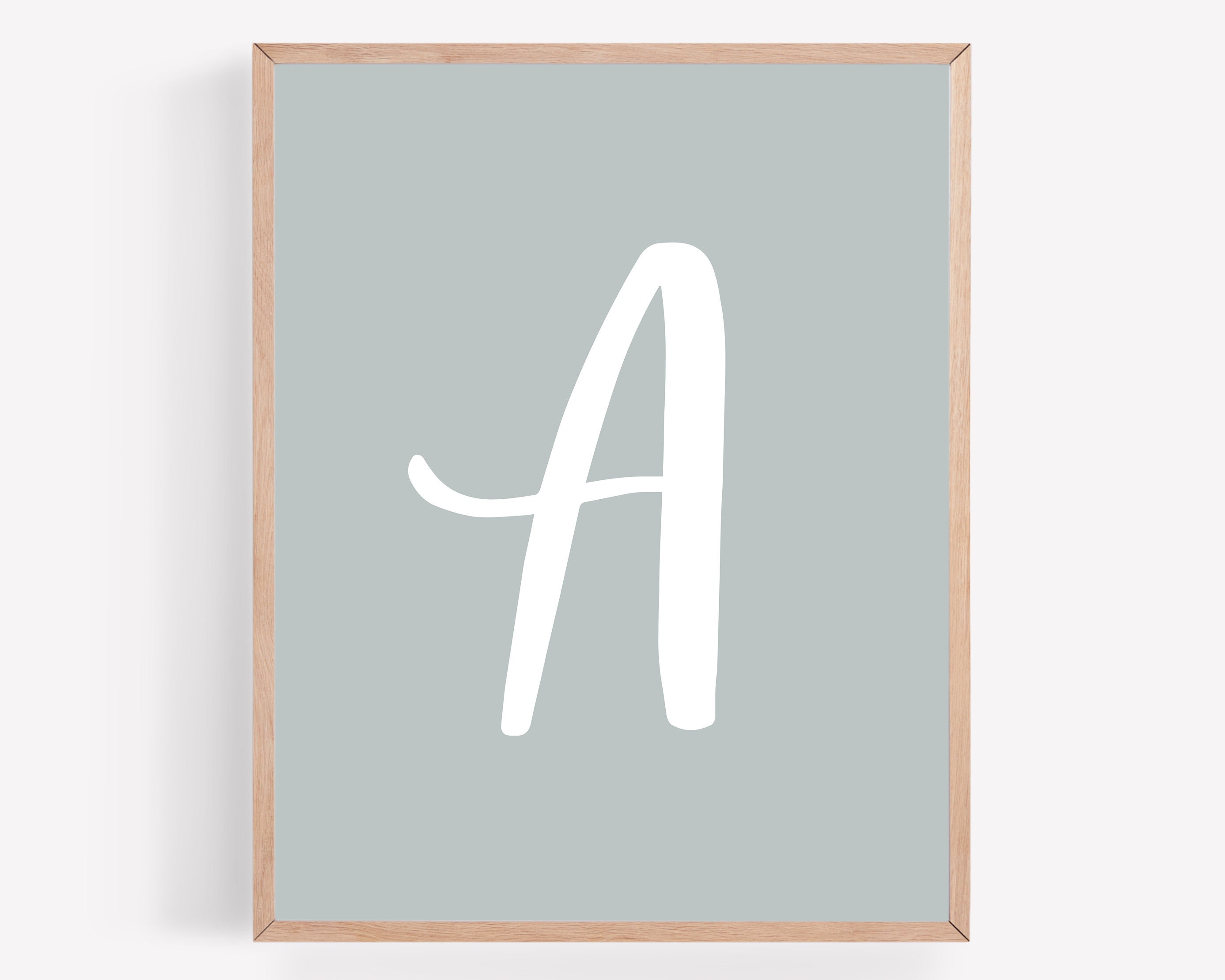 Initial A Printable, Monogram A Printable, Letter A Print, Sage Initial ...
