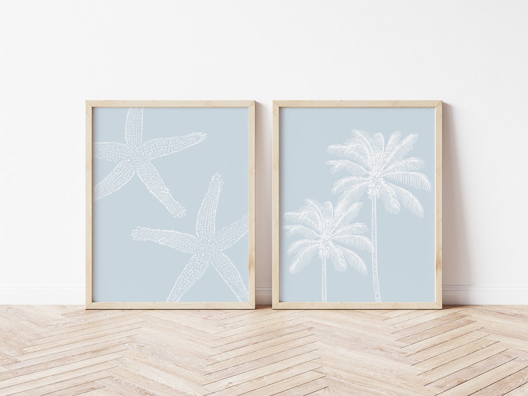 Coastal Printables Set of 2, Palm Tree Prints, Coastal Printables ...