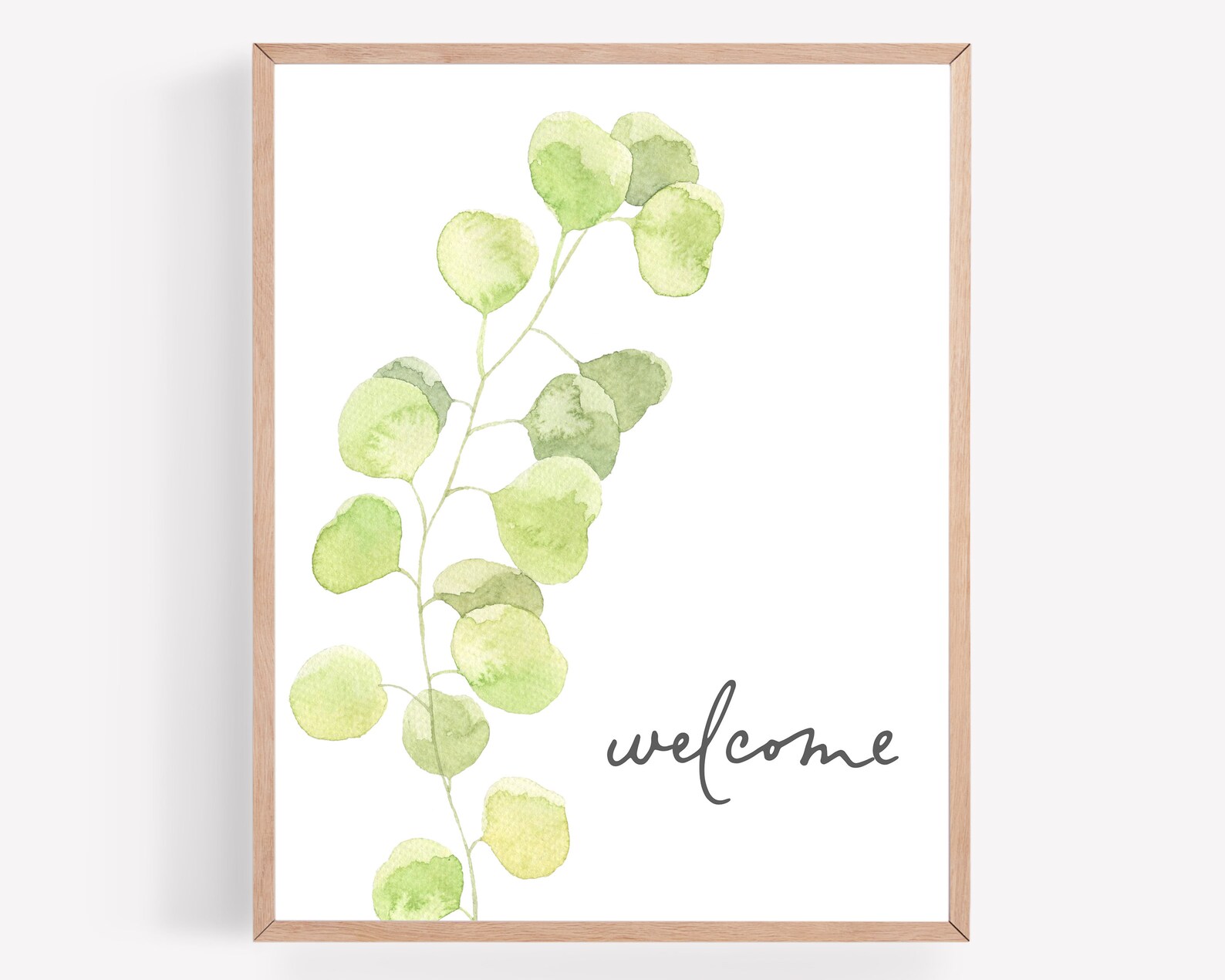 Welcome Botanical Printable, Welcome Sign, Welcome Wall Art, Green ...