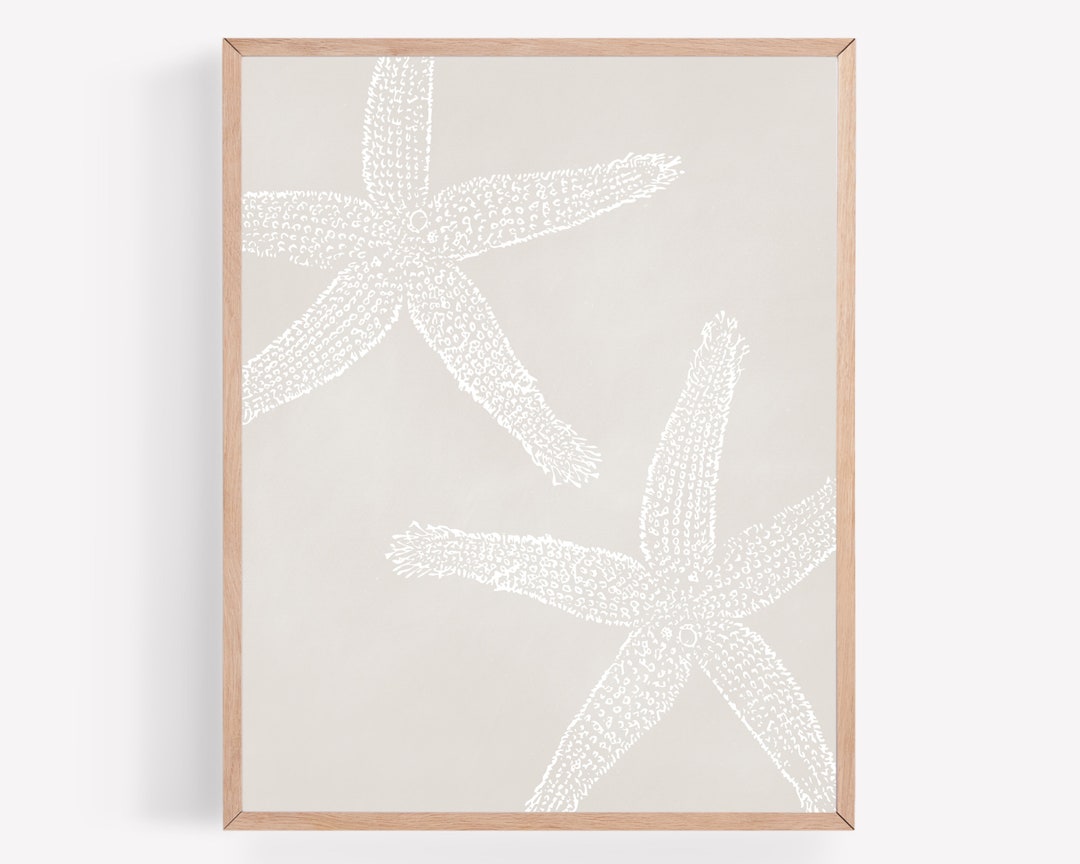 Starfish Printable, Beach Printable, Taupe Artwork, Botanical Print ...