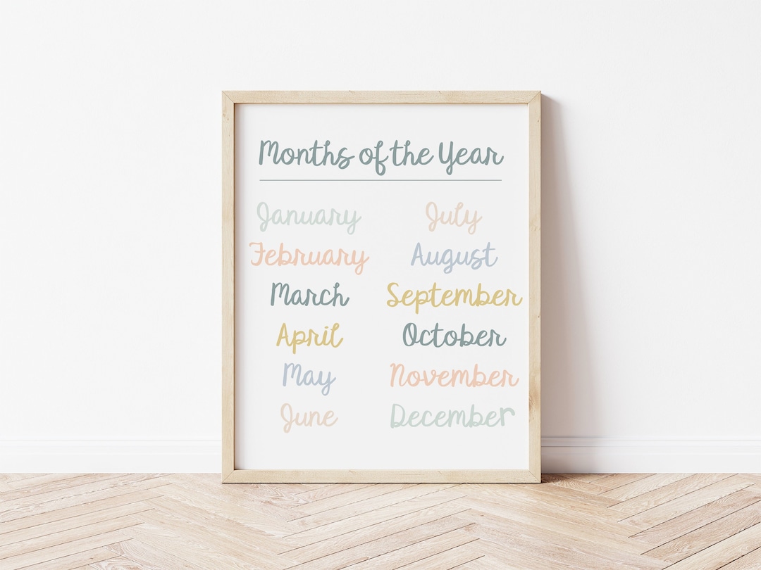 Months of the Year Printable, Cursive Writing Printable, School Room ...