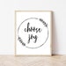 Choose Joy Printable, Instant Download, Simple Wreath Printable, Quote ...