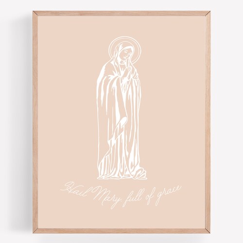 Catholic Art Hail Mary Print Hail Mary Wall Art Catholic - Etsy