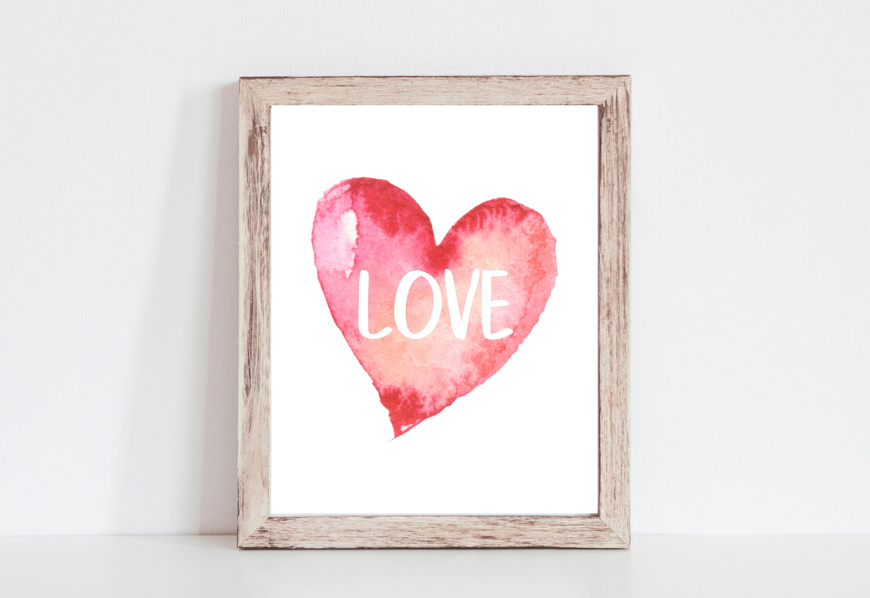 Love Heart Printable, Watercolor Heart, Pink Heart, Love Printable ...