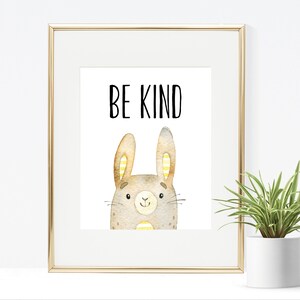 Be Kind Bunny Printable, Instant Download, Nursery Print, Nursery ...