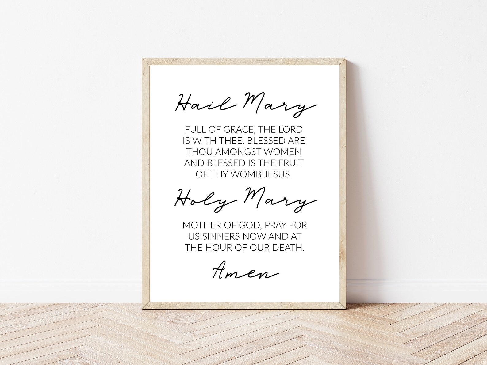Hail Mary Prayer Printable, Holy Mary Print, Catholic Prayers ...