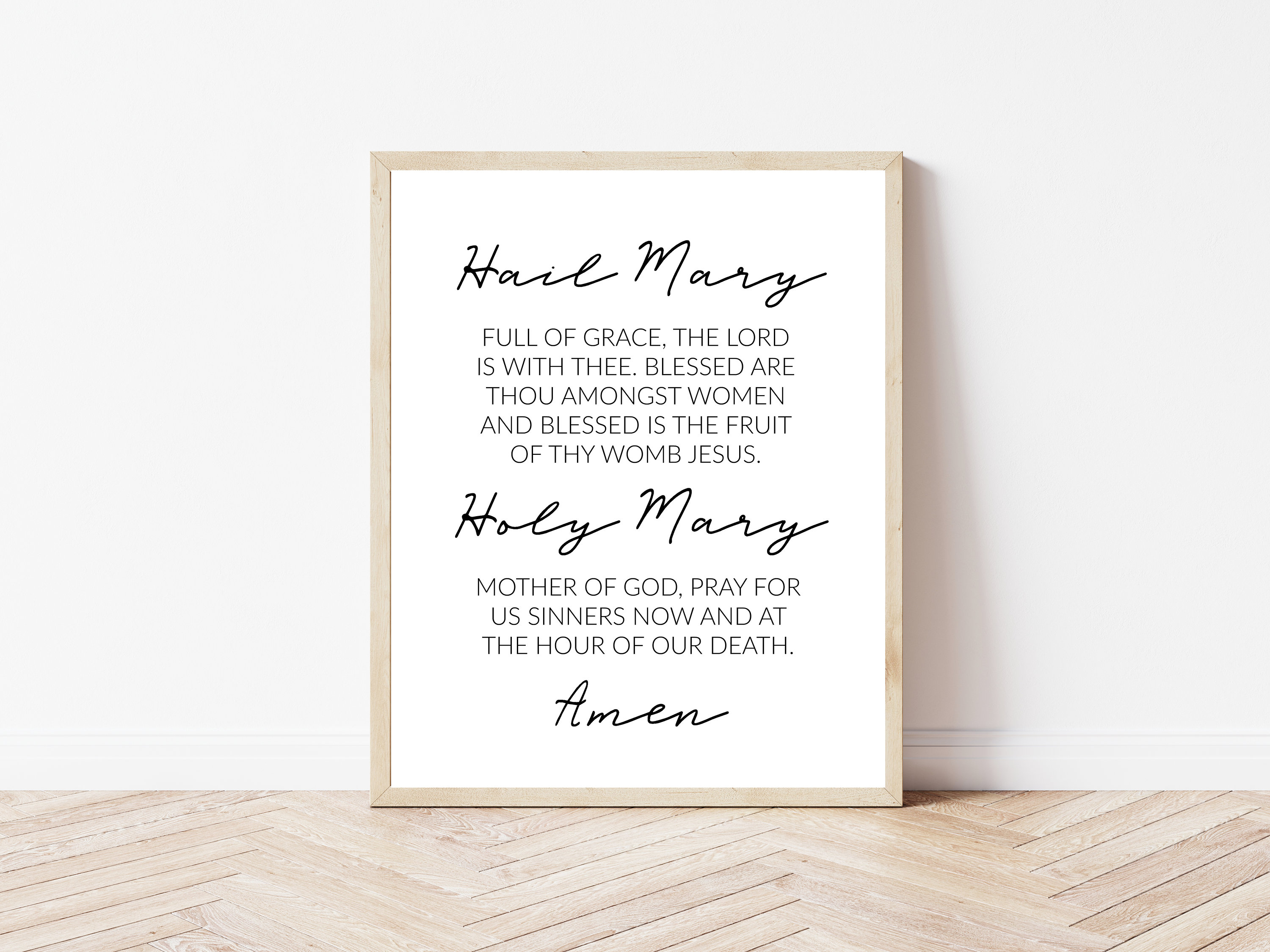 Hail Mary Prayer Printable, Holy Mary Print, Catholic Prayers ...