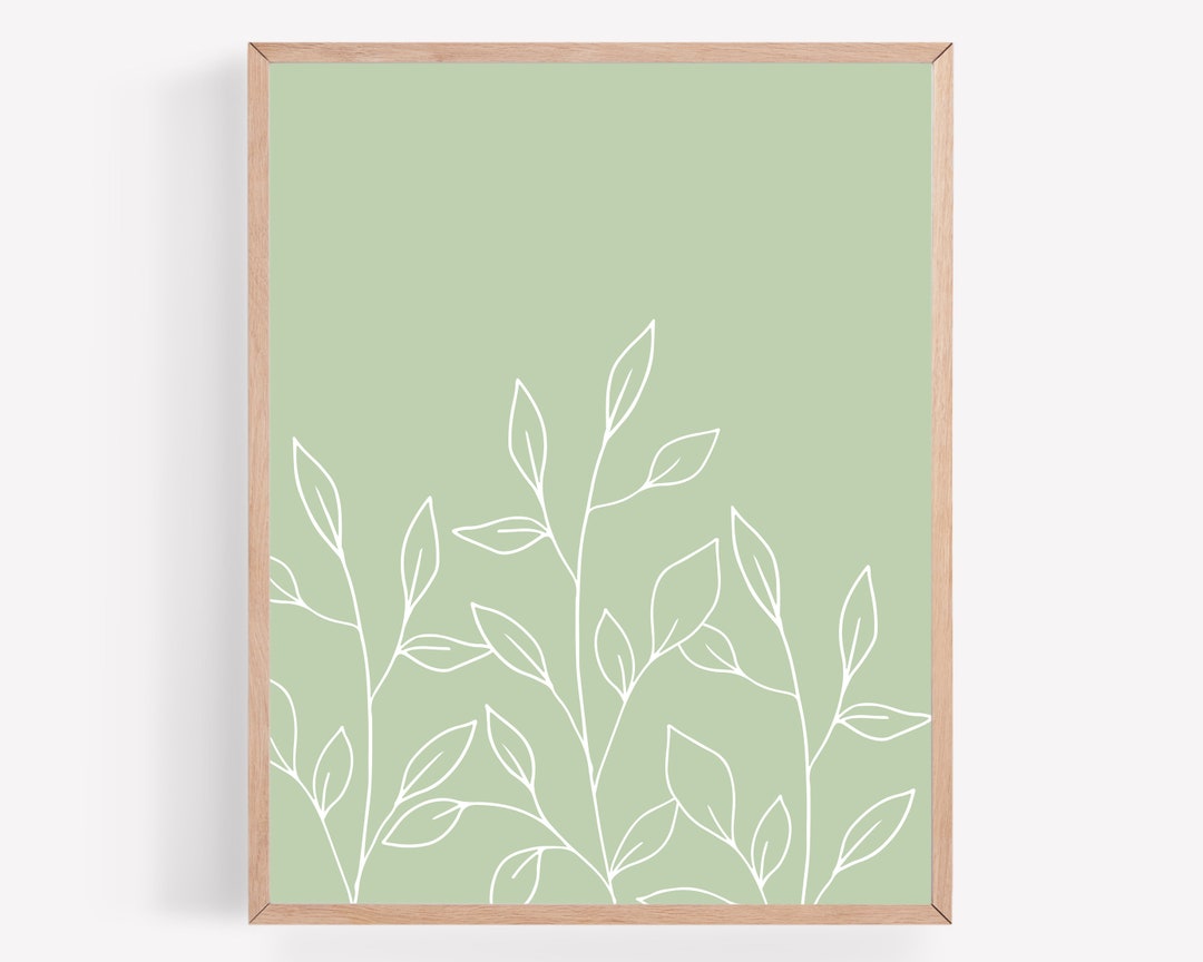 Green Botanical Printable Sage Plant Print Light Green Plant - Etsy