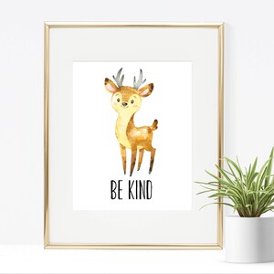 Be Kind Deer Printable, Instant Download, Nursery Print, Nursery ...
