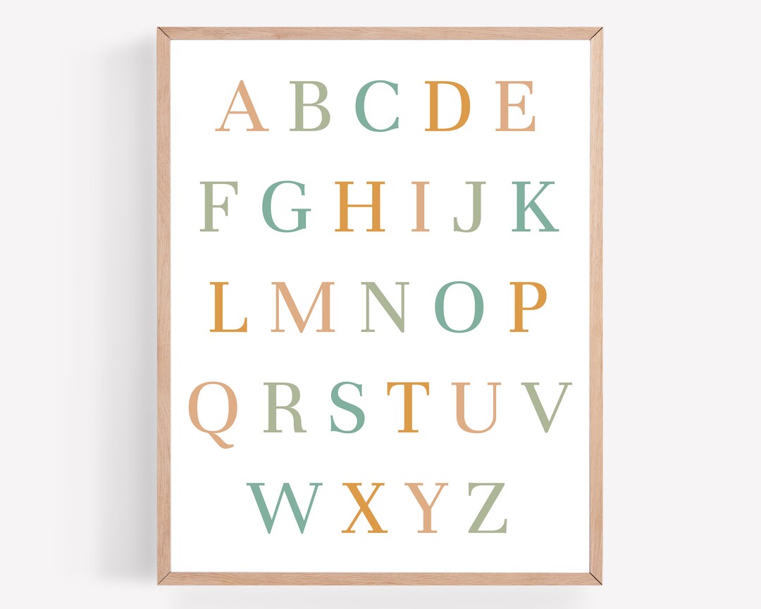 Alphabet Printable, School Room Print, Play Room Artwork, Abcs ...