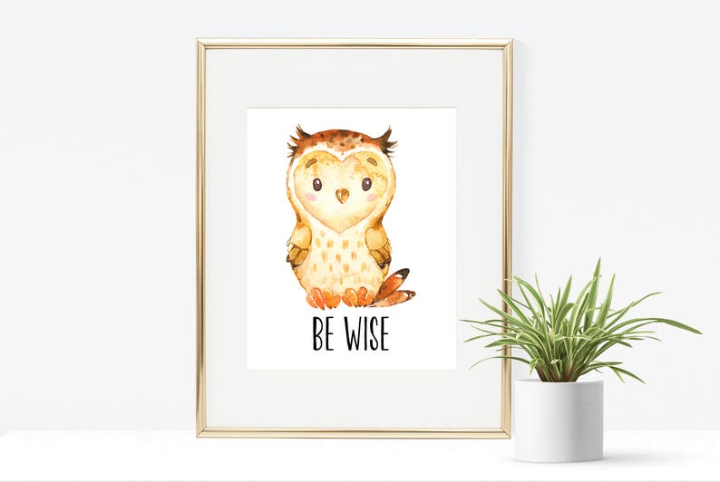Be Wise Owl Printable, Instant Download, Nursery Print, Nursery Artwork ...