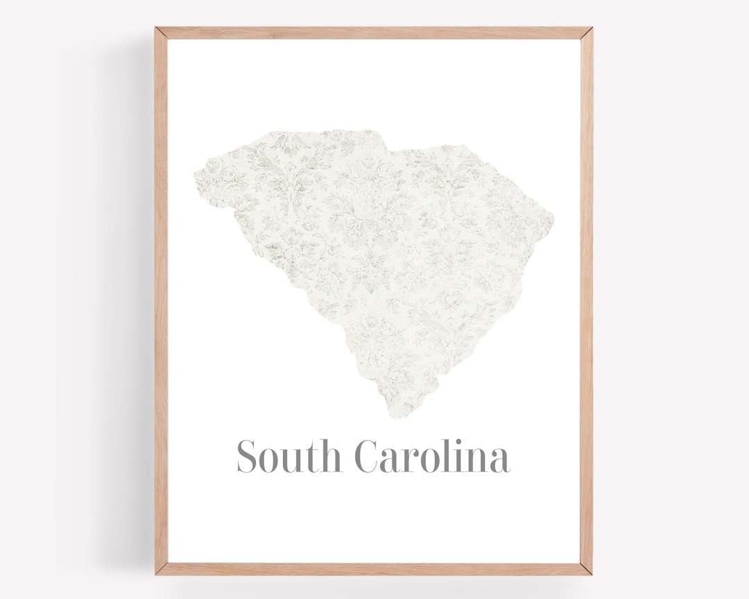 South Carolina Printable, State Printable, Coastal State Print, Vintage ...