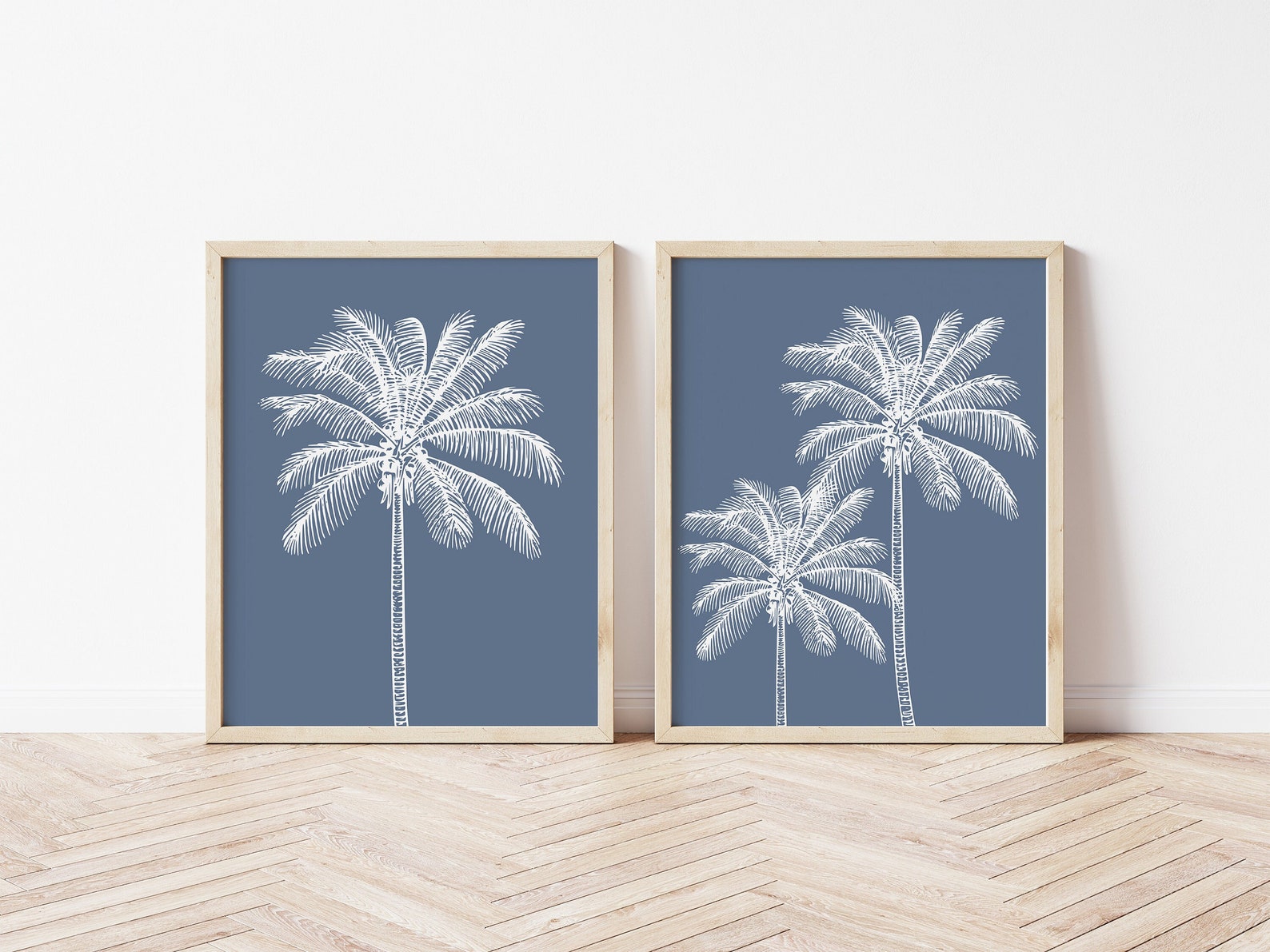 Palm Trees Printables Set of 2, Palm Tree Prints, Coastal Printables ...