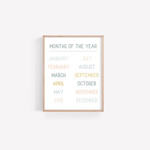 Months of the Year Printable, School Printable, Months Print, School ...