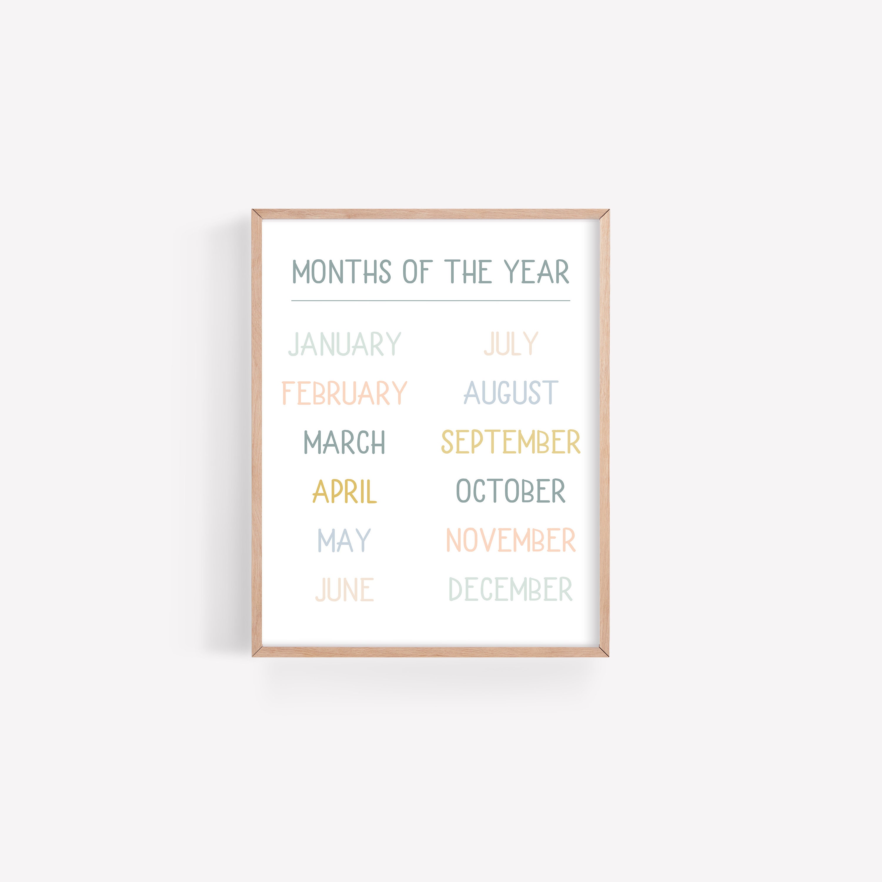 Months of the Year Printable, School Printable, Months Print, School ...