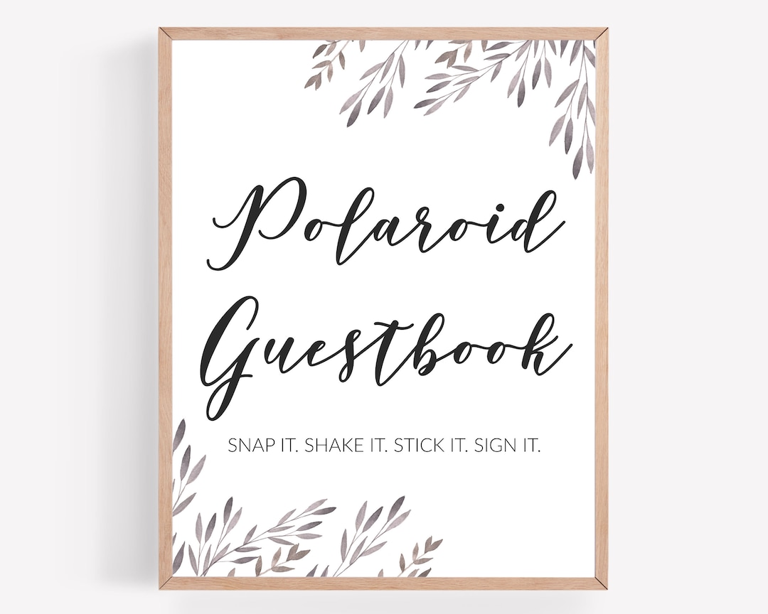Polaroid Guestbook Sign, Printable Sign, Wedding Guestbook Print ...