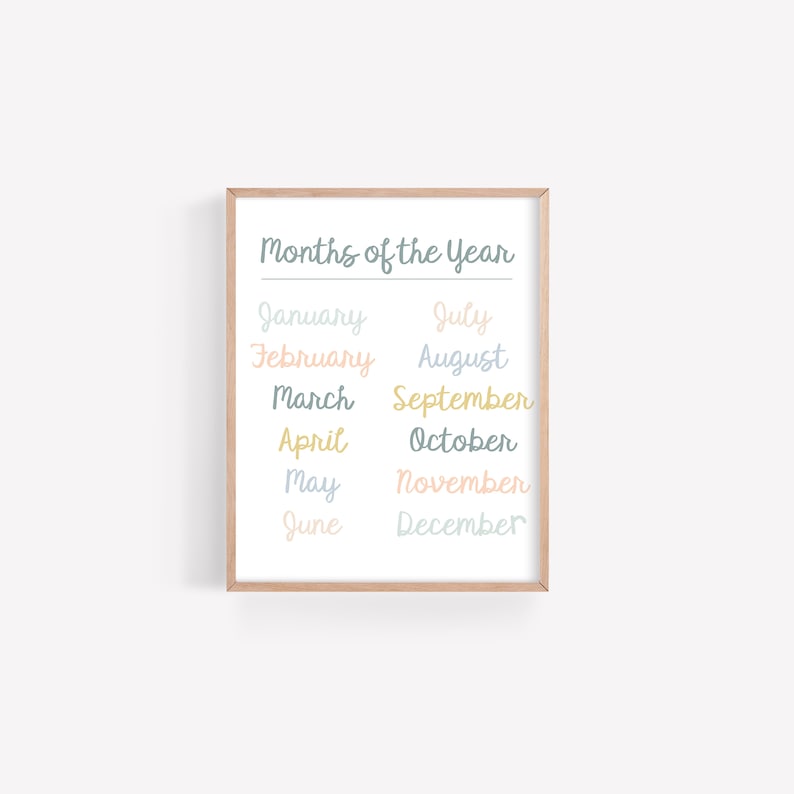 Months of the Year Printable, Cursive Writing Printable, School Room ...