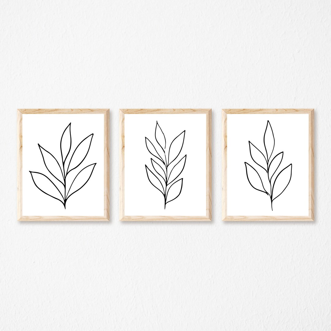 Botanical Printable Set of 3, Plant Prints, Modern Farmhouse Prints ...