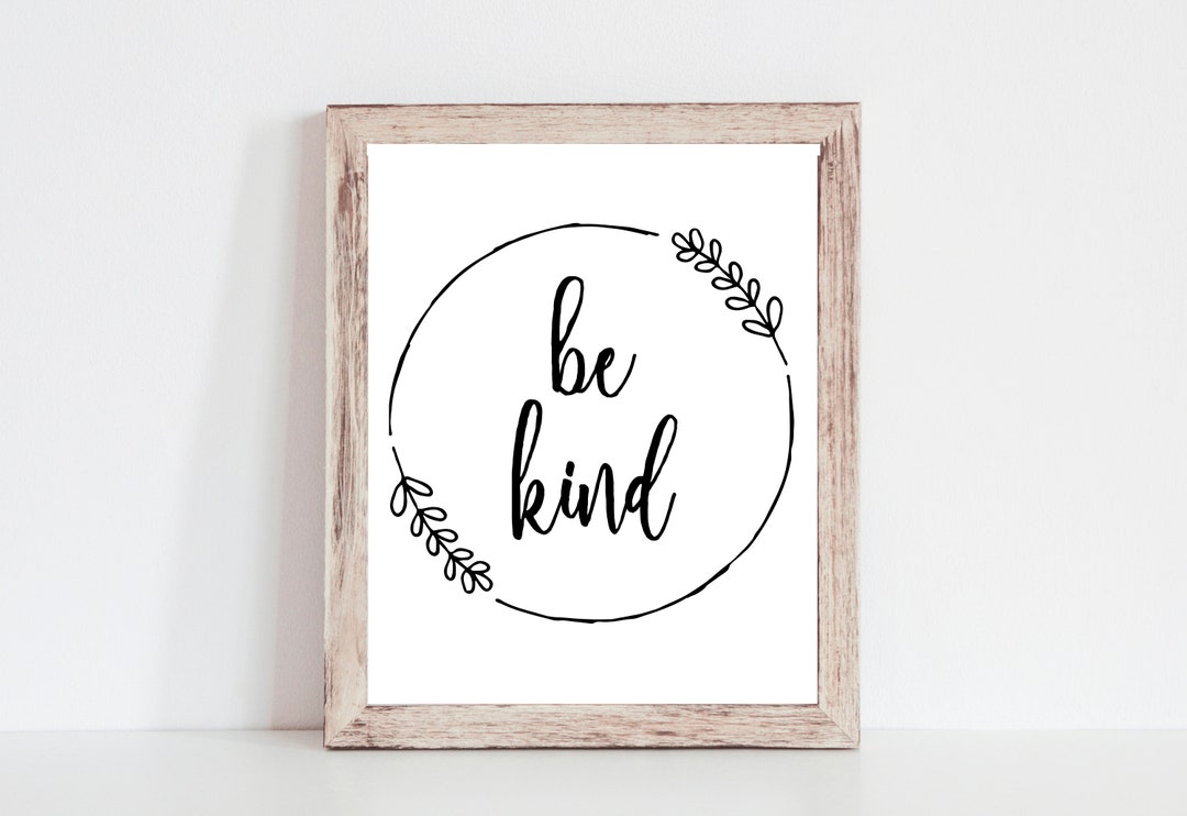 Be Kind Printable Instant Download Simple Wreath - Etsy