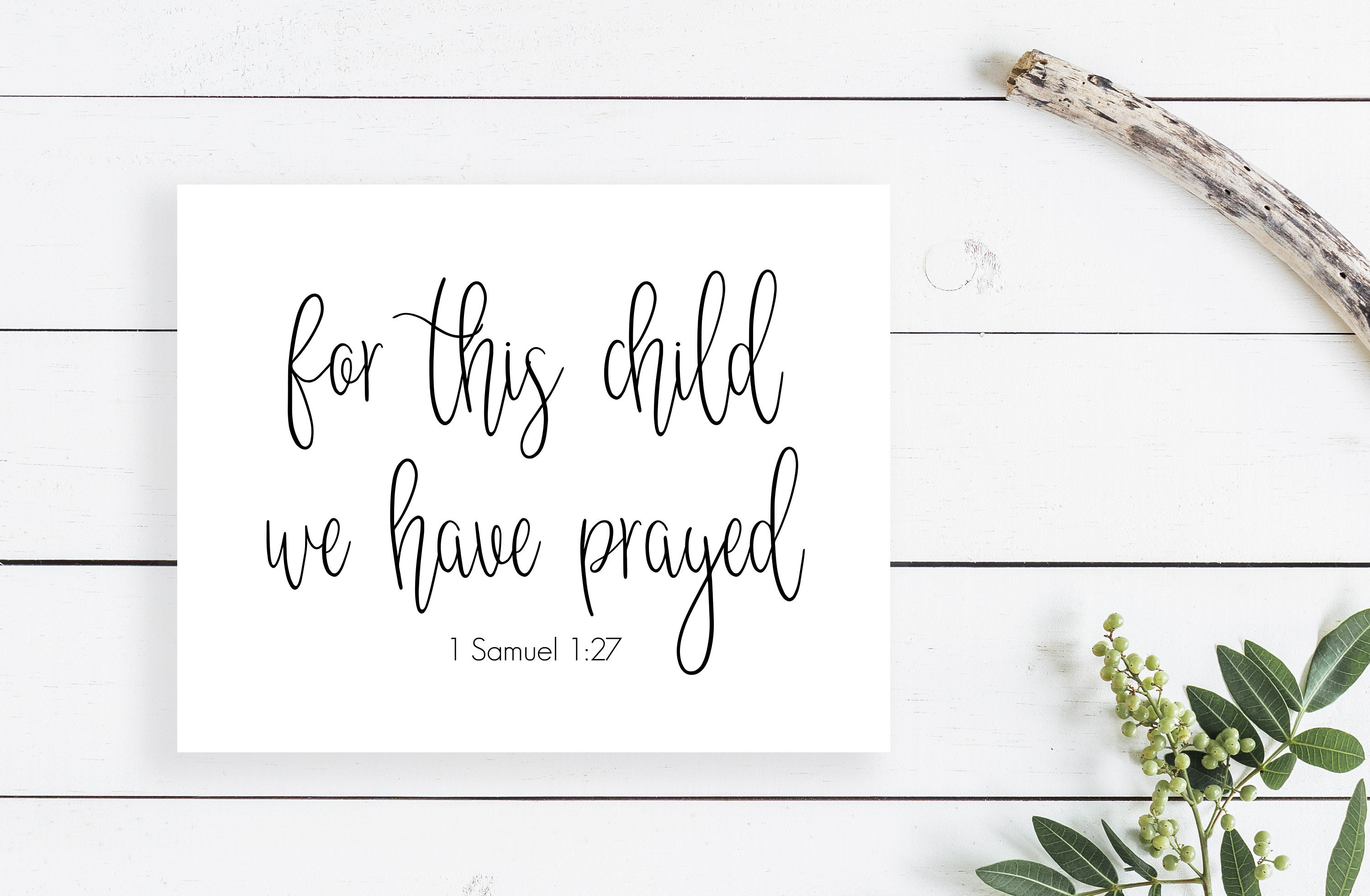 For This Child We Have Prayed Printable, Religious Print, Bible Verse ...