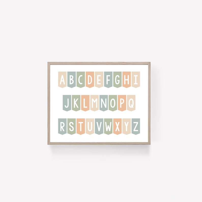 Alphabet Printable, School Room Print, Play Room Artwork, Abcs ...
