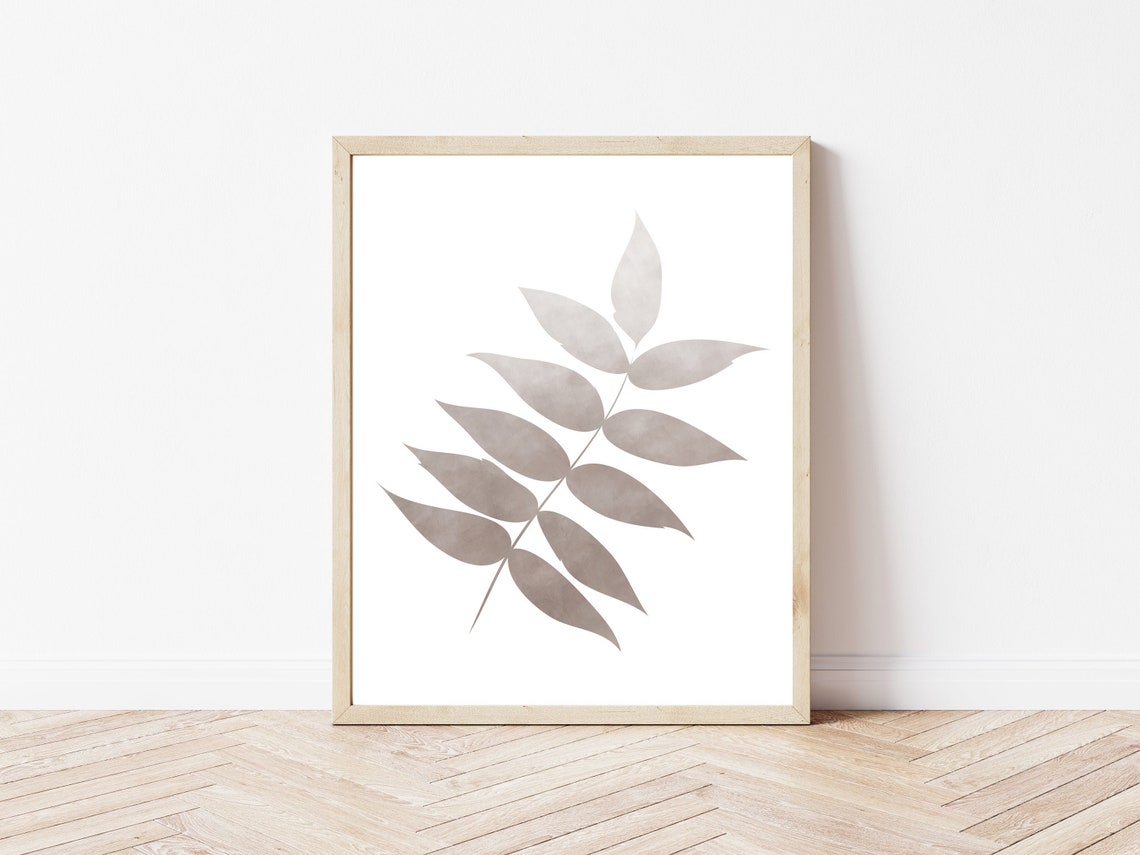 Gray Botanical Printable, Taupe Grey Branch Print, Watercolor Wall Art ...