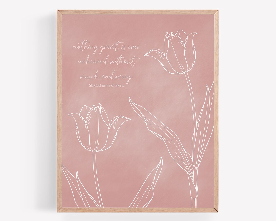 St. Catherine of Siena Printable, Much Enduring Print, Catholic Saint ...