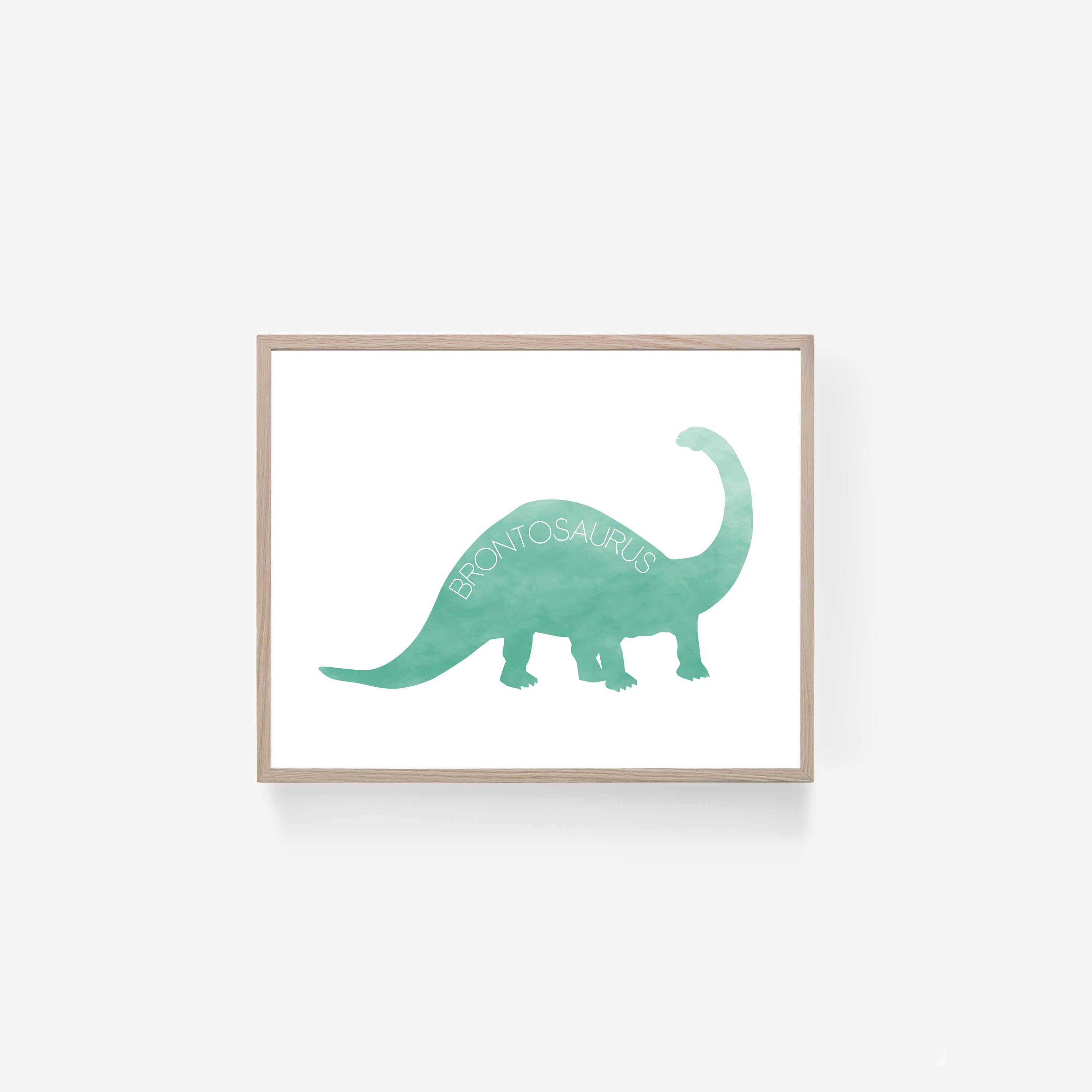 Teal Dinosaur Printable, Brontosaurus Printable, Dino Nursery Wall Art ...