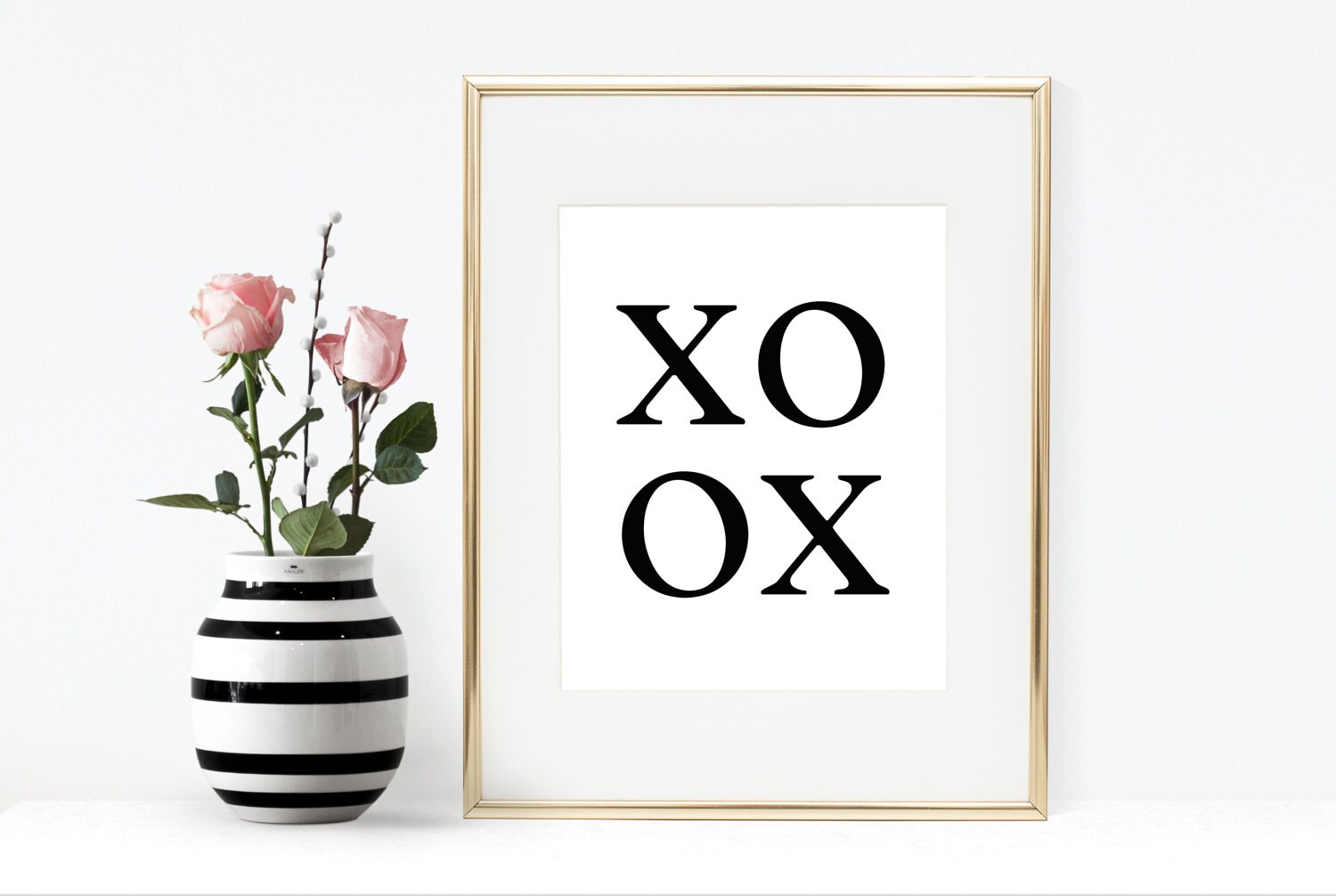 XOXO Printable Valentine Printable, Hugs and Kisses, Minimal Printable ...